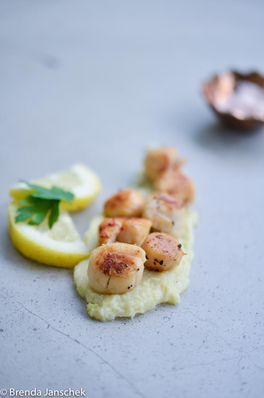 Seared Scallops with Leek and Cauliflower Puree | Brenda Janschek ...
